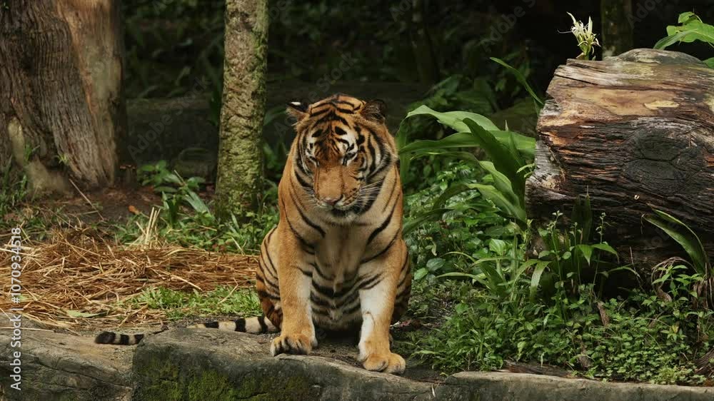 large young female Siberian tiger (Panthera tigris altaica) Tiger ...