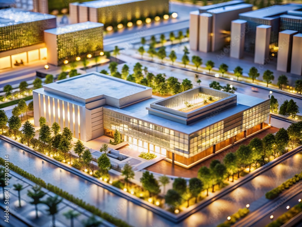High-Resolution Architectural Maquette of a Modern Convention Center ...