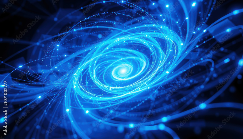 mesmerizing blue swirling vortex of light creates dynamic and ...