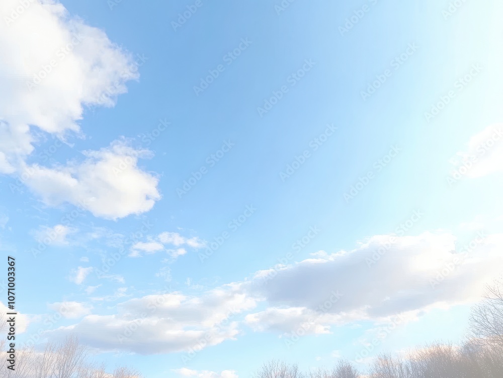 Hyper-realistic photo of a Clear blue sky and white clouds, ultra ...