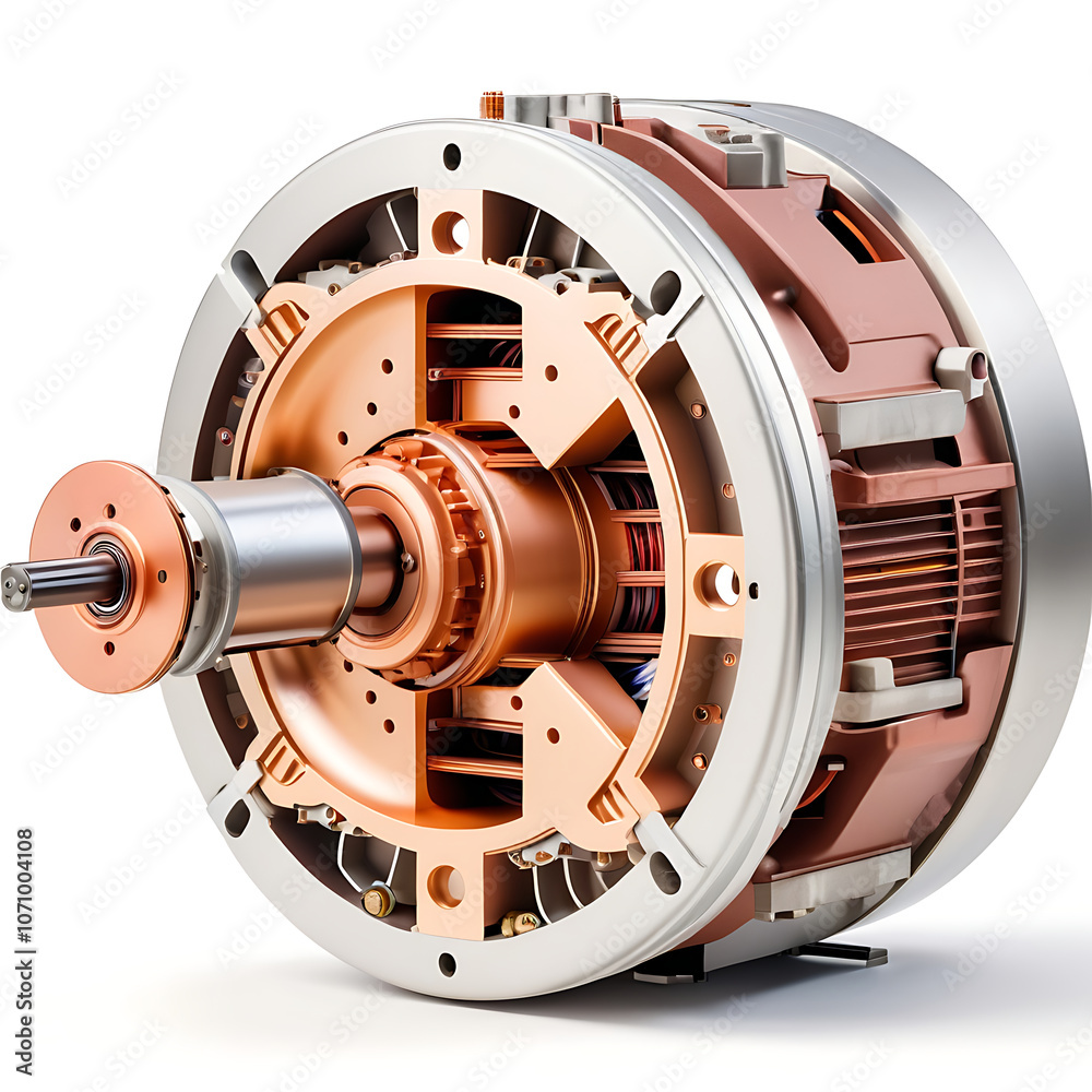Cross section of Industrial electric motor. Electric motor parts and ...