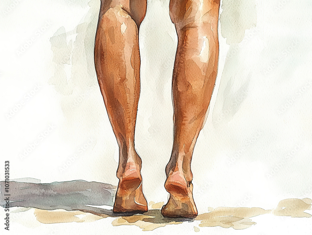 Ilustrace „anatomy, legs, human, watercolor, study, painting, art ...