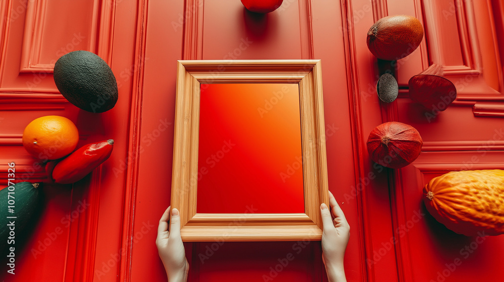 Minimalistic Centered Photo Frame on Clean Background, Emphasizing ...