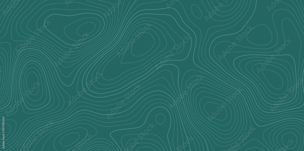 Abstract background wavy topographic line map. Contour geography map ...