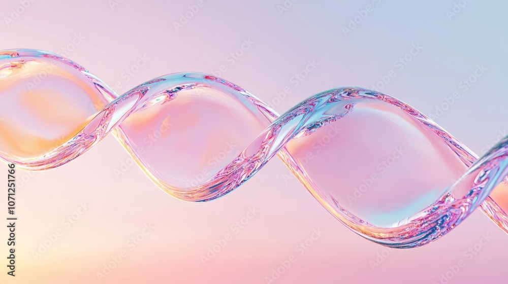 Ultra-Detailed 3D Render of Minimalistic Collagen Strand on Gradient ...