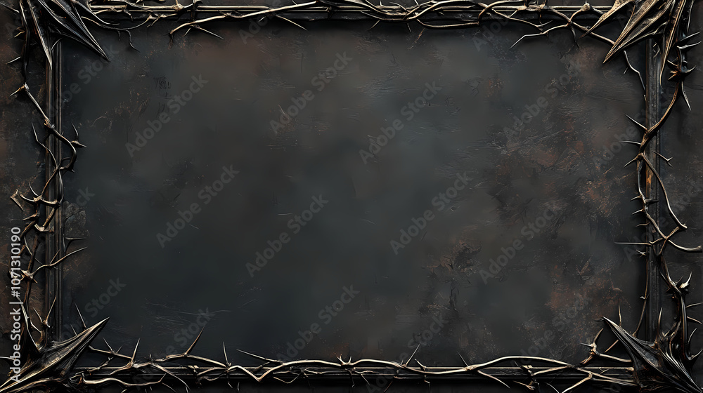 Frame with gothic border - black, rectangular border design for sized ...