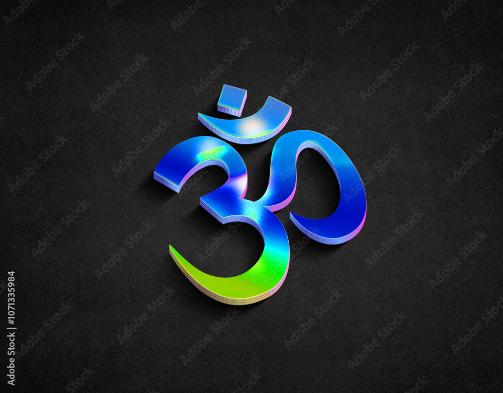 "3D Hindu Symbol Aum with Radiant Colors – Stunning Spiritual Design on ...