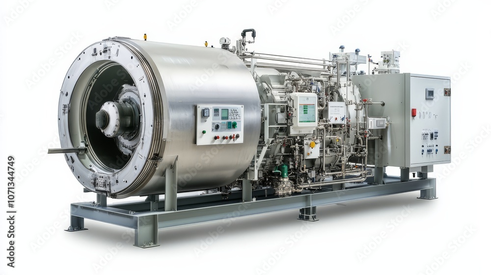 Industrial Autoclave: A powerful industrial autoclave stands ready for ...