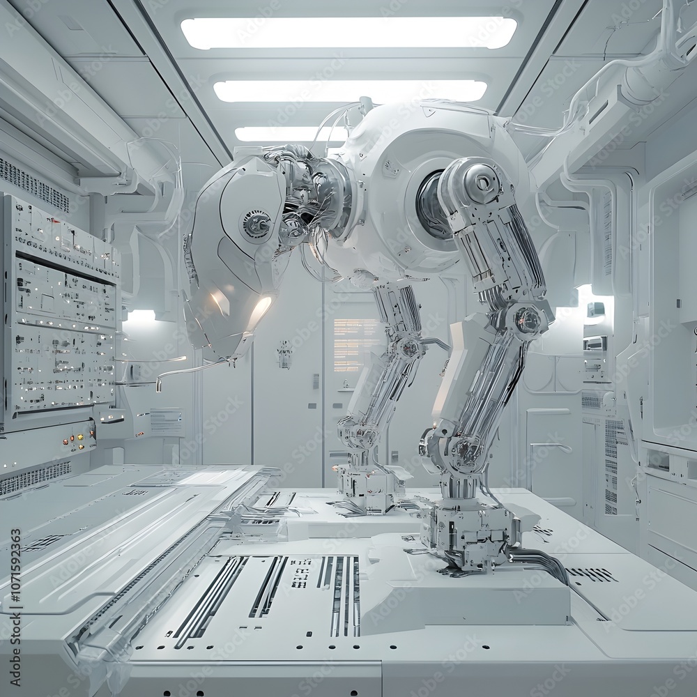 Robotic Prototype Undergoing in Pristine Laboratory Setting Stock ...