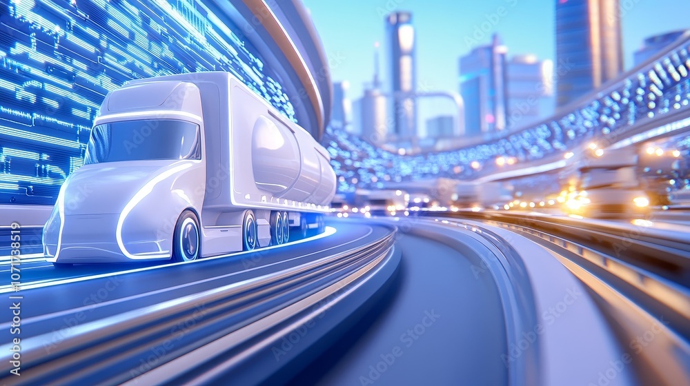 Futurist digital illustrations showcase advanced highway systems ...