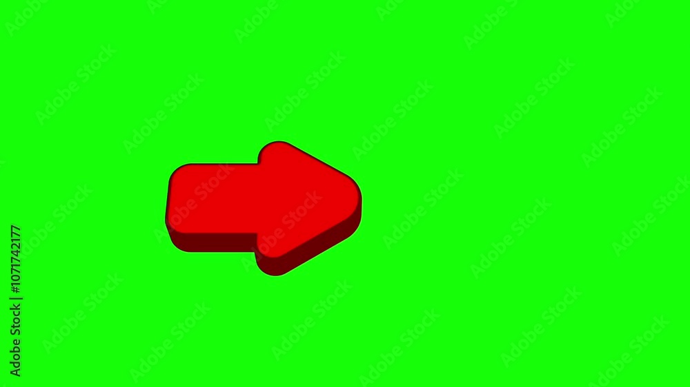 3D red arrow animation on green screen background ideal for video ...
