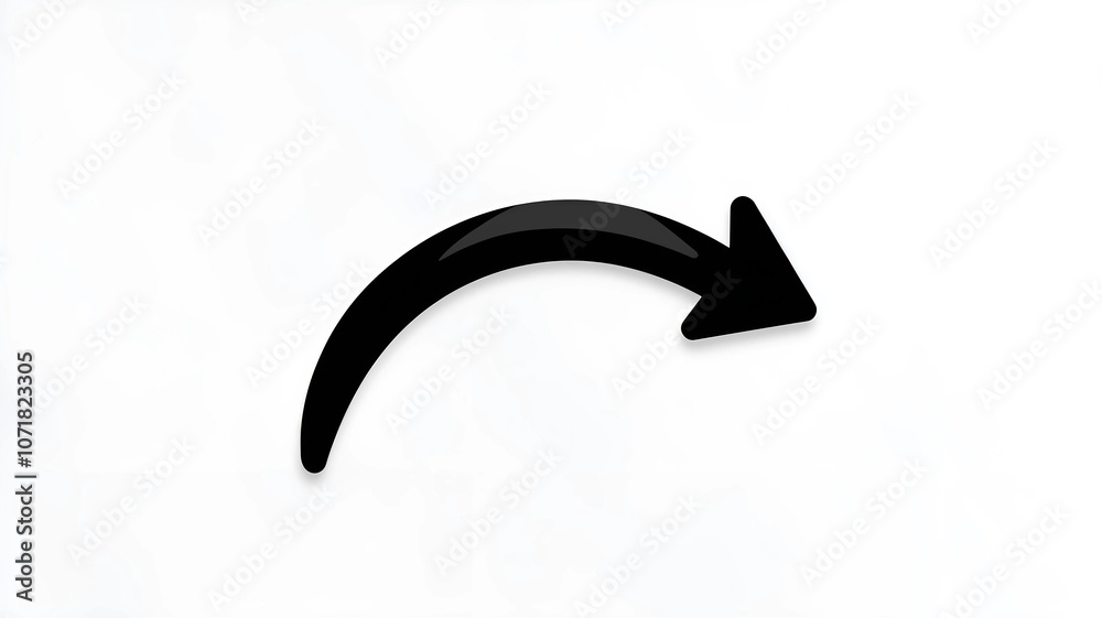 black arrow upline, Curved blackarrow representing growth and progress ...