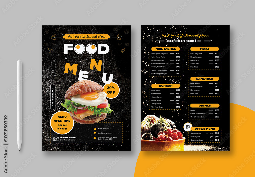 Restaurant Food Menu Layout Stock Template | Adobe Stock