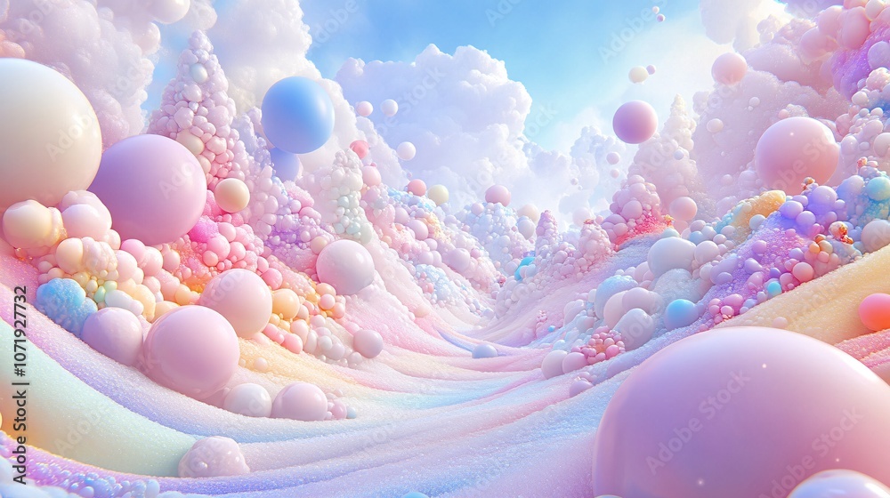 39.Abstract candyland background in soft pastel shades, with whimsical ...