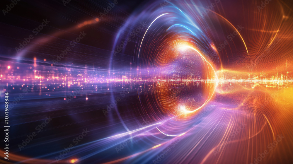 Quantum communication network, entangled particles transmitting data ...