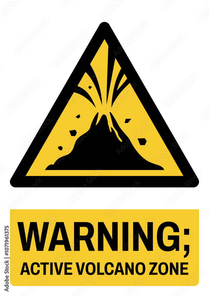 ISO warning safety signs tex variation_warning ; active volcano zone ...