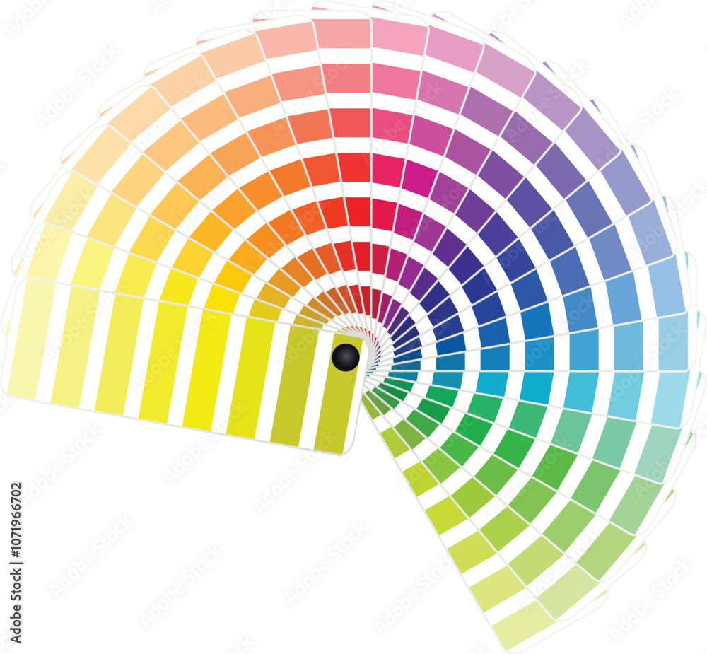 A vector illustration of a Pantone color guide, showcasing a range of ...