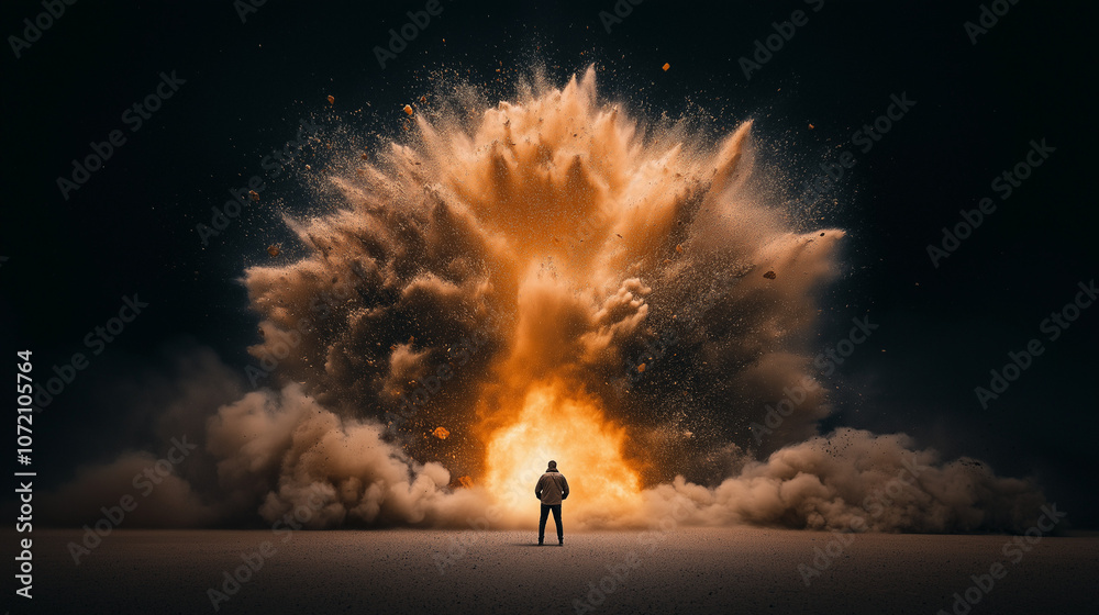 Man in the Dust Storm: A lone figure stands defiantly against a ...