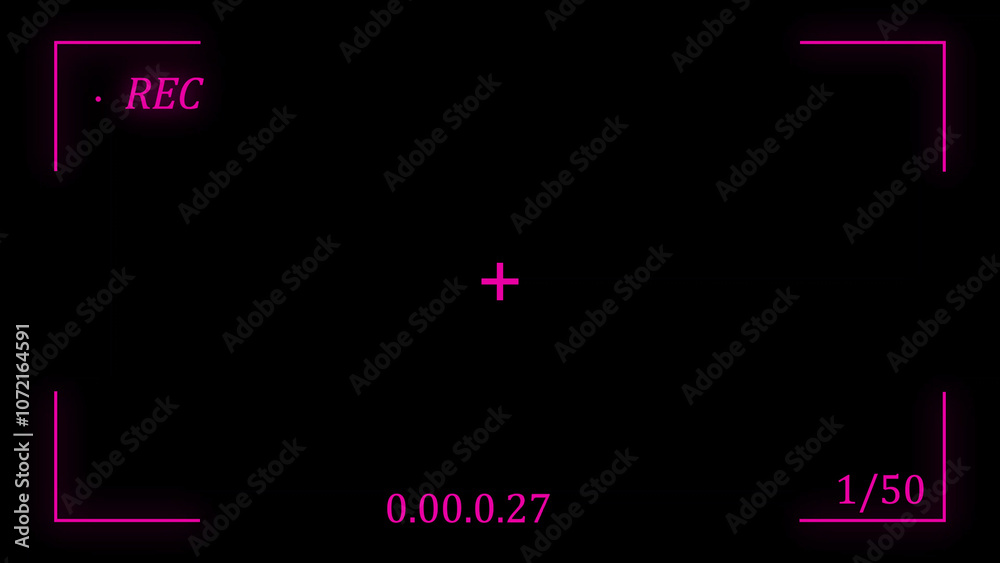 Camera recording screen overlay on black background, mirrorless cam ...