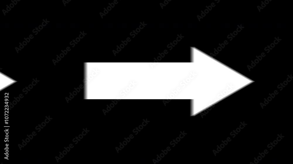 White arrows (Right Pointing) following each other across the screen ...