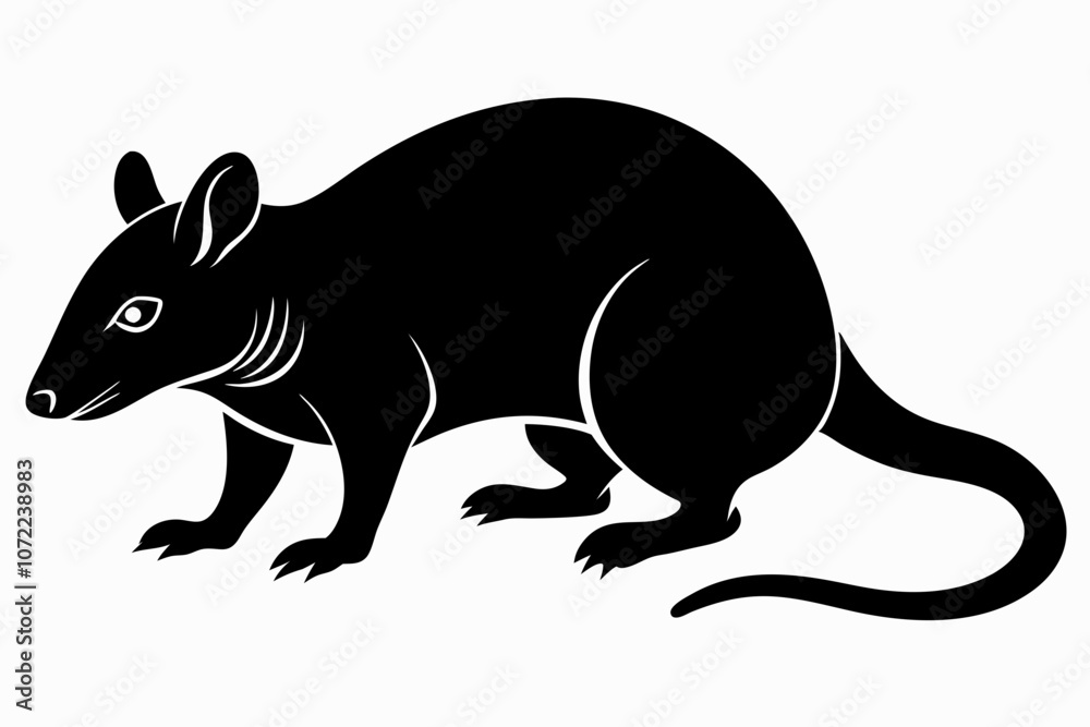Vetor de Opossum vector black silhouette design for T-Shirt, Vector of ...