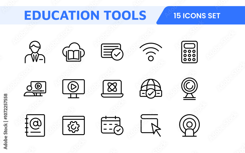 Education Tools Icon Set. Engaging and versatile icons for learning ...