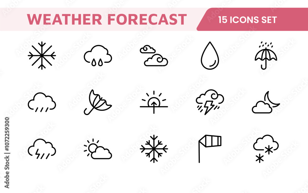 Weather Forecast Icon Set. Bright and dynamic icons for accurate ...