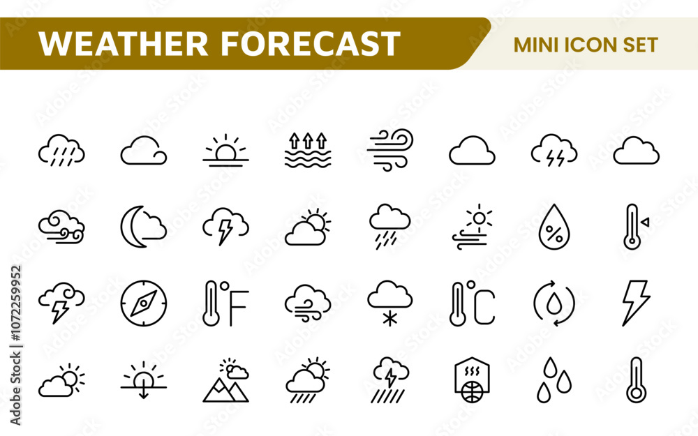 Weather Forecast Icon Set. Bright and dynamic icons for accurate ...