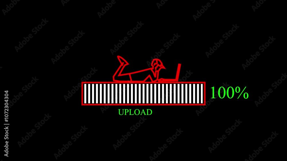man icon symbol with lapton under loading bar .Status loading and ...