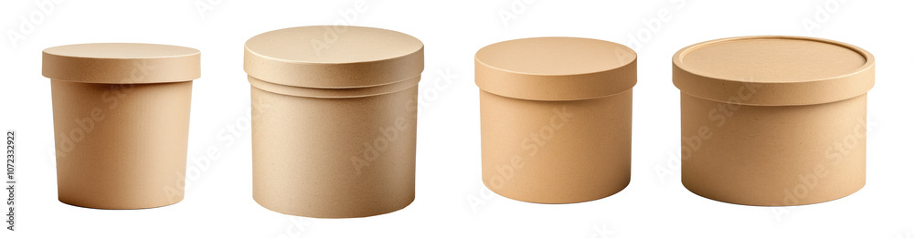 Empty cardboard craft kraft container for ready-to-eat food or delivery ...