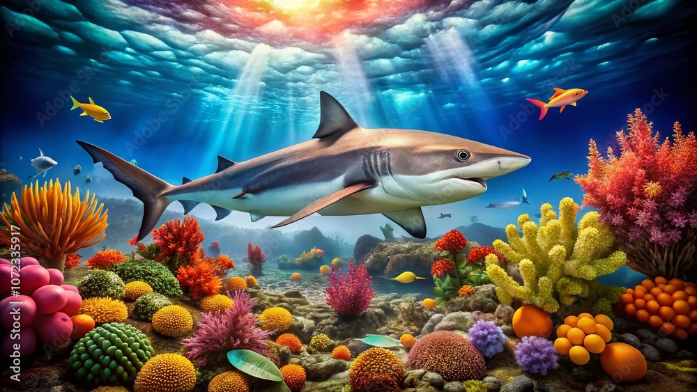 Stunning Product Photography of a Realistic Shark Model for Underwater ...