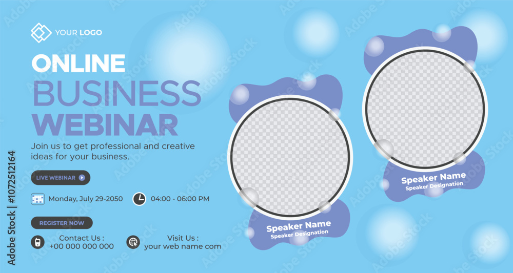 Online Live Corporate Business Webinar Web Banner. Annual Business ...