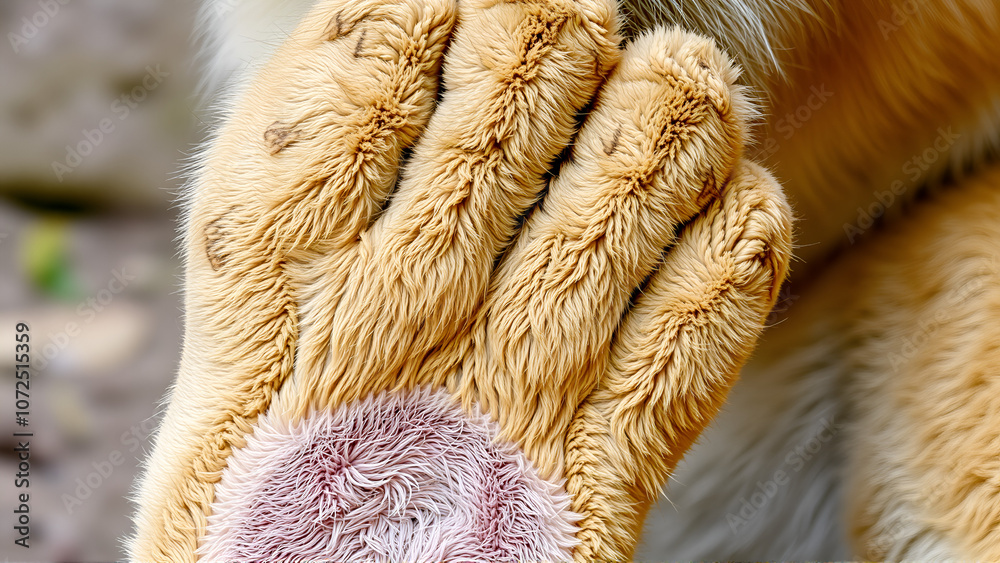 Paw of Lion Showing pads, close-up. Concept of animals in the zoo ...