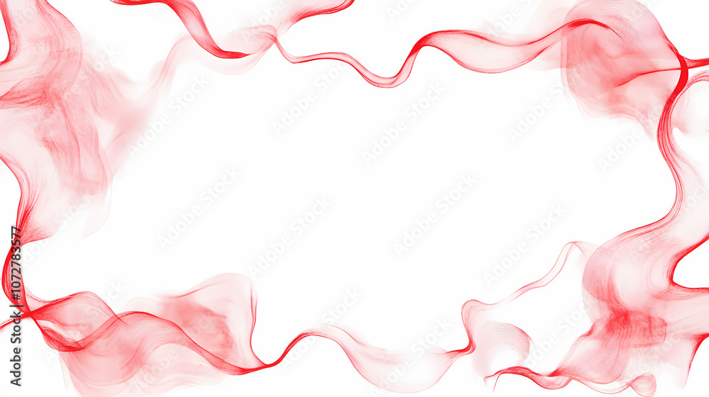 Quirky trendy frame, hand drawn red borders for wedding invitation ...