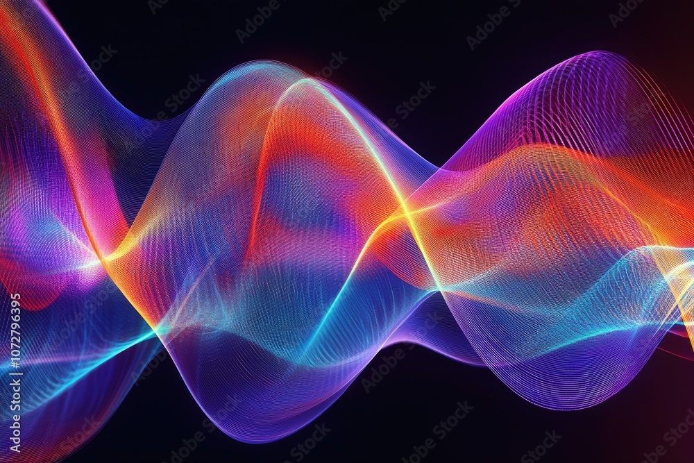 Acoustic ripple display: vibrant depiction of sound wave visualization ...