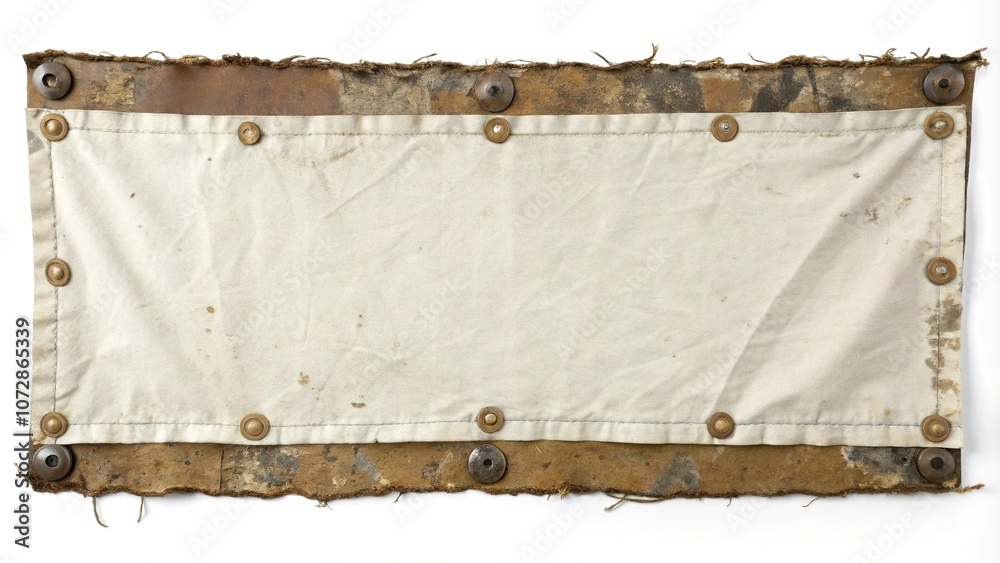 Ripped and worn grunge banner with exposed hardware, metal, heavy metal ...