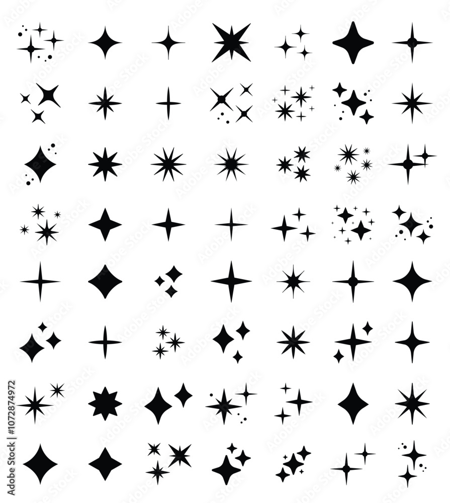 sparkle star icon, star sparkle vectors, Shining sparkle icon, Blink ...