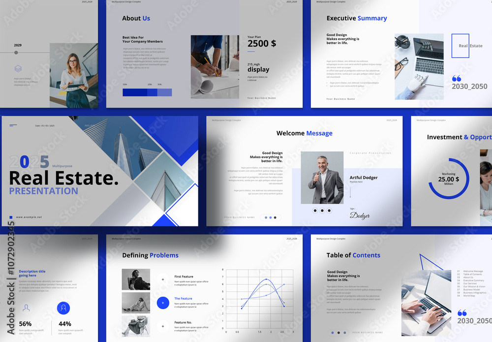 Real Estate Presentation Template Stock Template | Adobe Stock