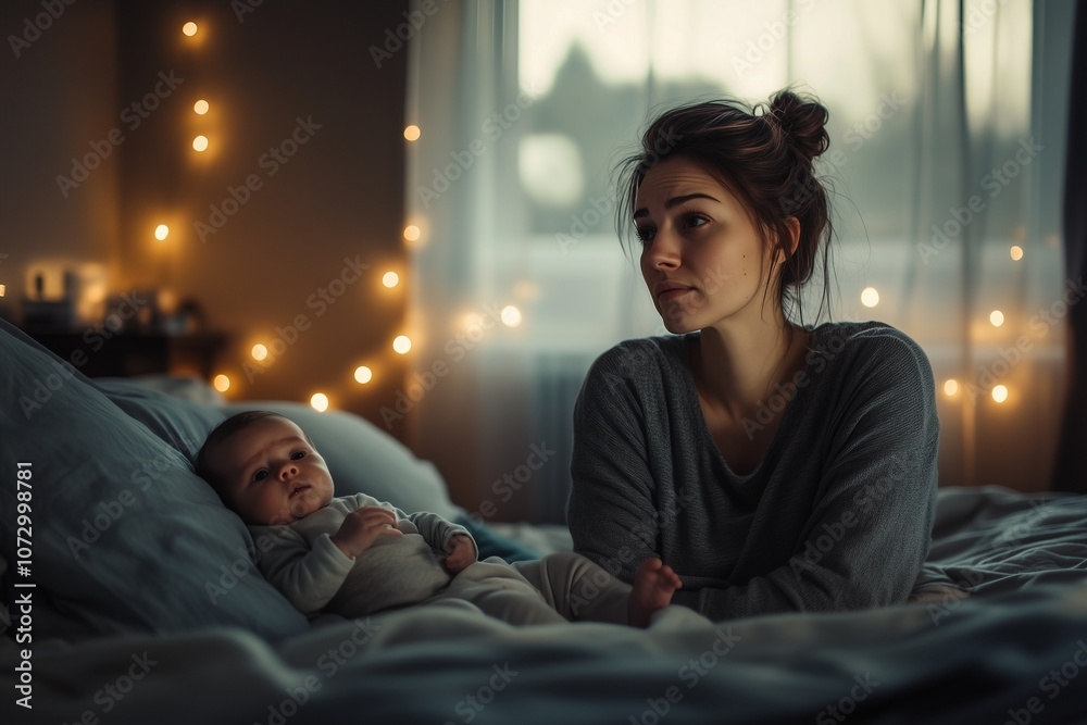 A banner depicting the emotional challenges of postpartum depression ...