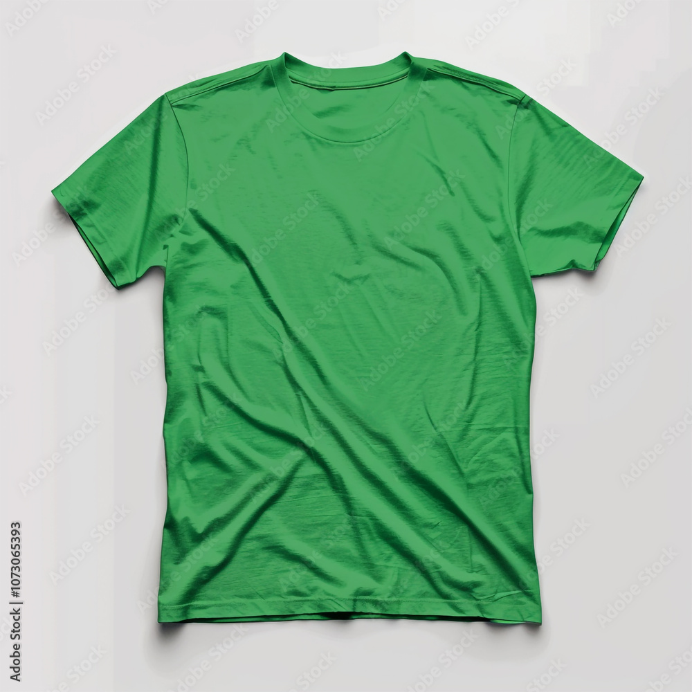Green Round Neck T-Shirt Mockup for Apparel Branding and Design Stock ...