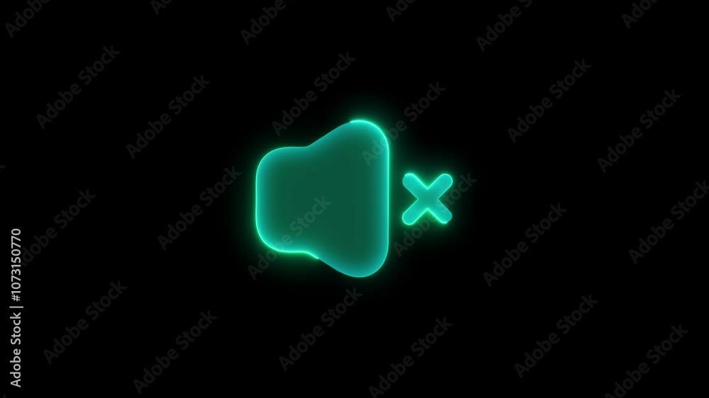 Neon Speaker mute volume icon isolated , Sleep icon , No Sound Speaker ...