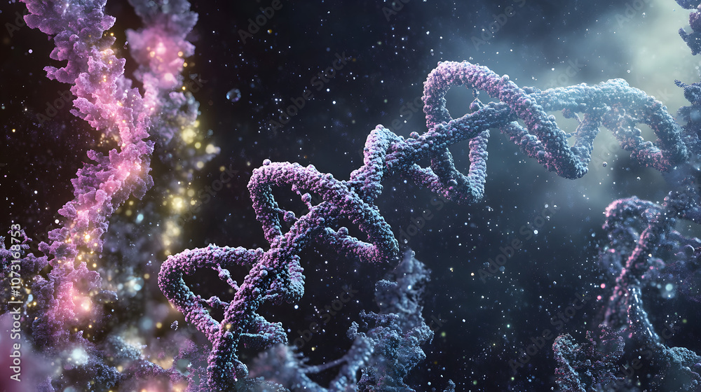 Helix, molecule and dna or rna with for biology development or ...