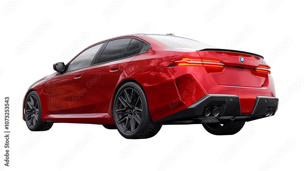 Germany, Berlin. November 04, 2024. BMW M5 G60 2024. Red sporty city ...