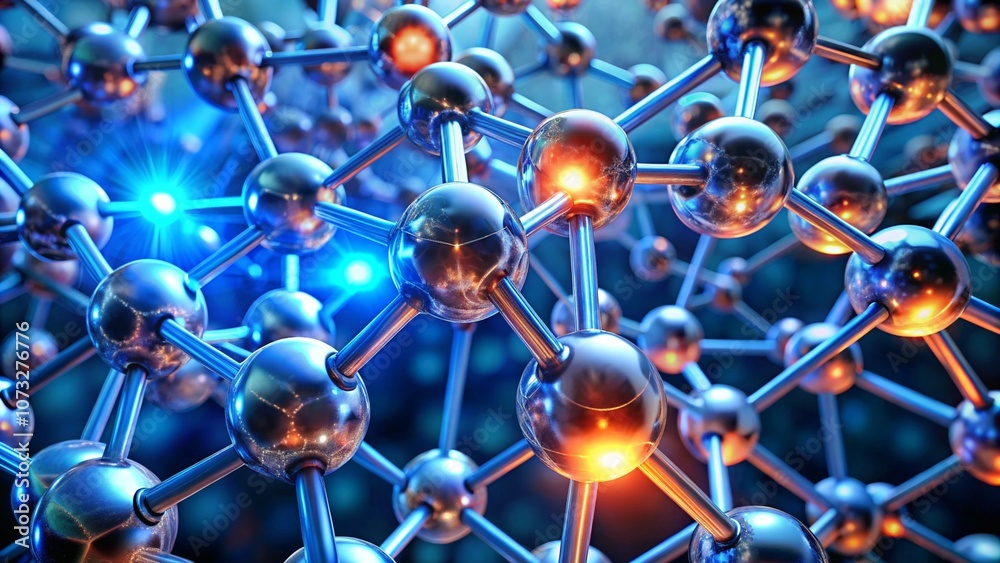 A close-up view of atoms being manipulated in a nanotechnology lab ...