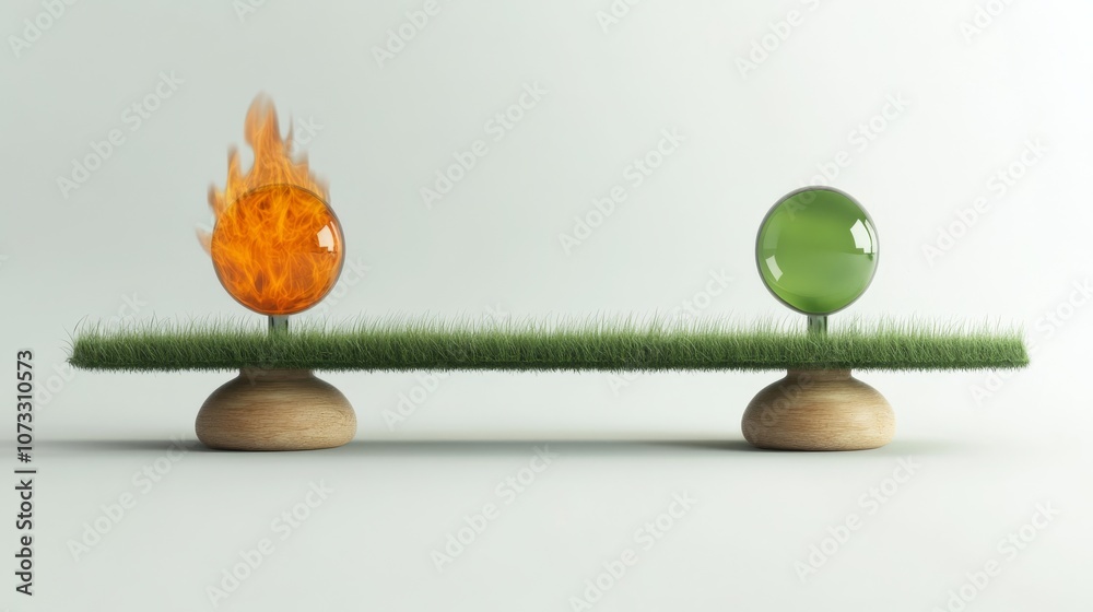 biogas vs natural gas, symbolic scale comparing biogas and natural gas ...
