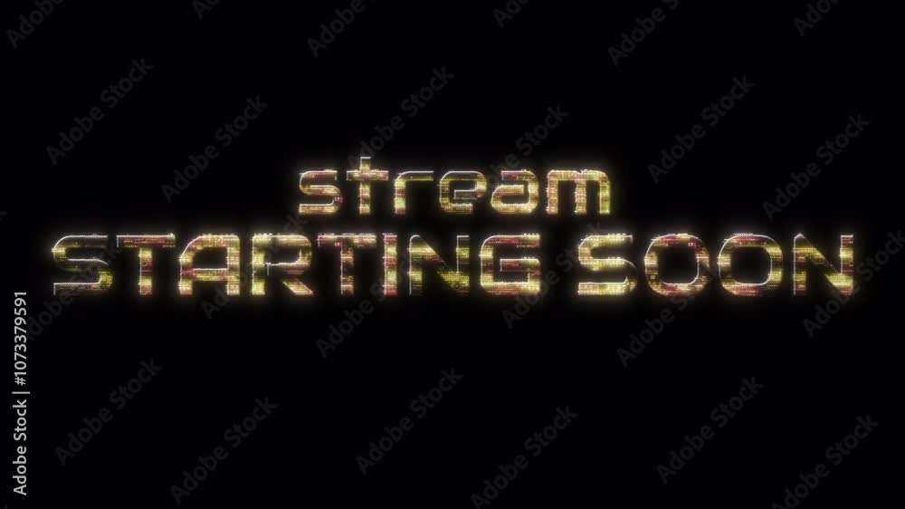 Stream starting soon neon digital text animation suitable for video ...