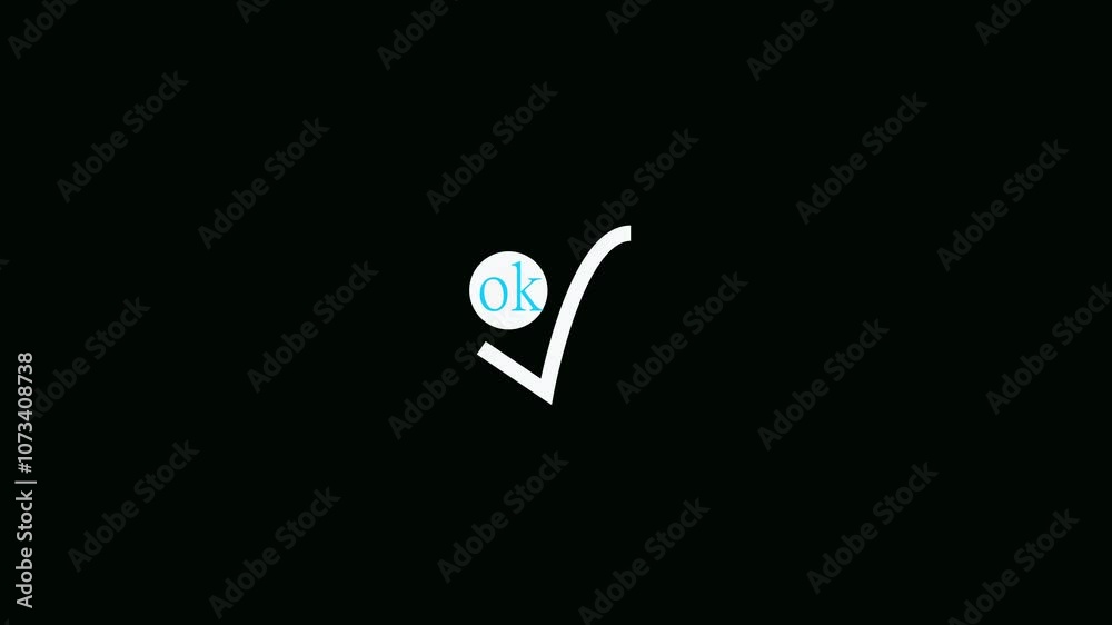 Check mark symbol animation. Yes, Right answer tick mark icon. Correct ...