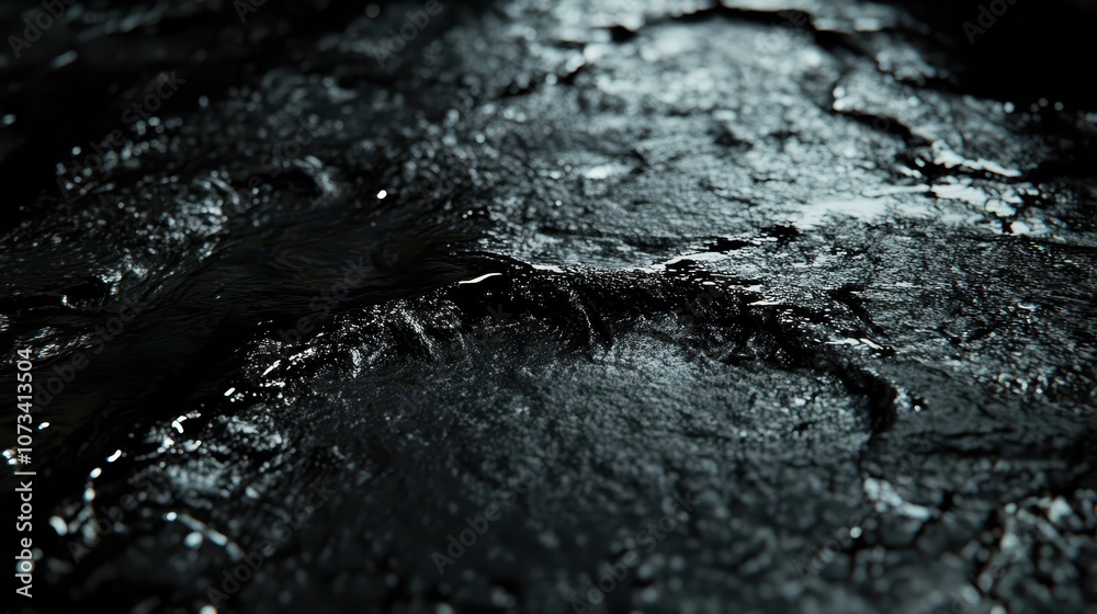 Liquid Nickel Flowing Over Dark Surface: Mysterious, Reflective ...