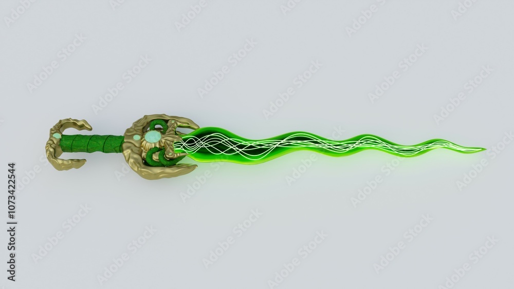 Magical Sword with Enchanted Glow and Mystical Aura, Fantasy Weapon ...