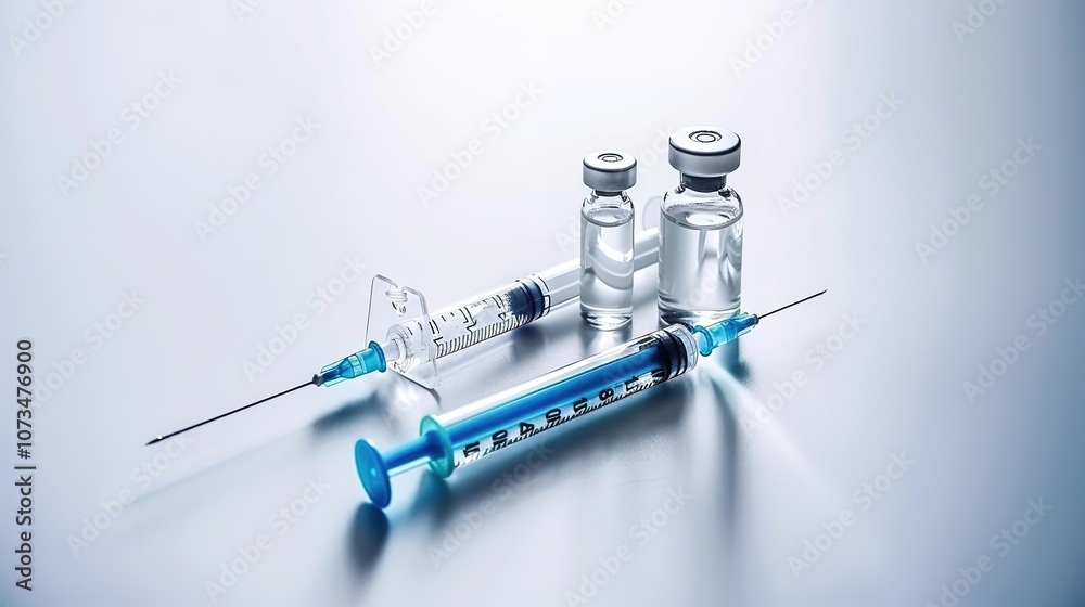 Injection with a Syringe Isolated on White Background - a clinical and ...